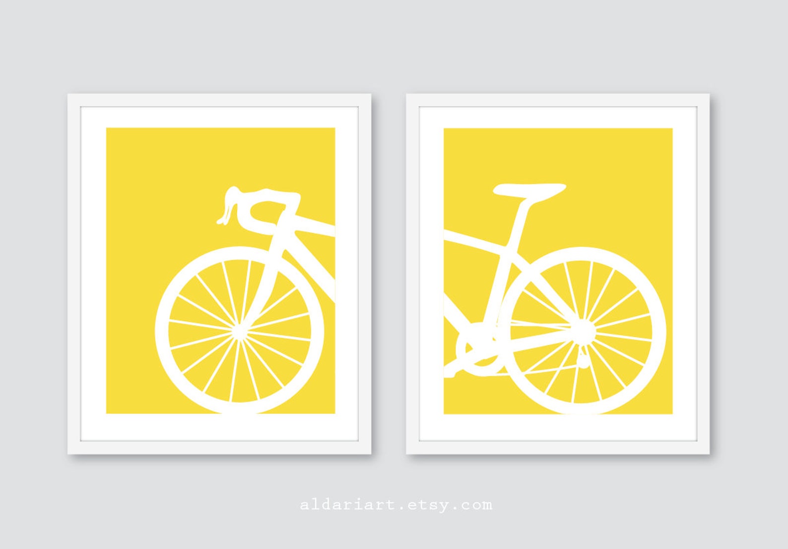 Bicycle Art Prints, Bicycle Wall Art, Bicycle Wall Decor, Set of Two ...