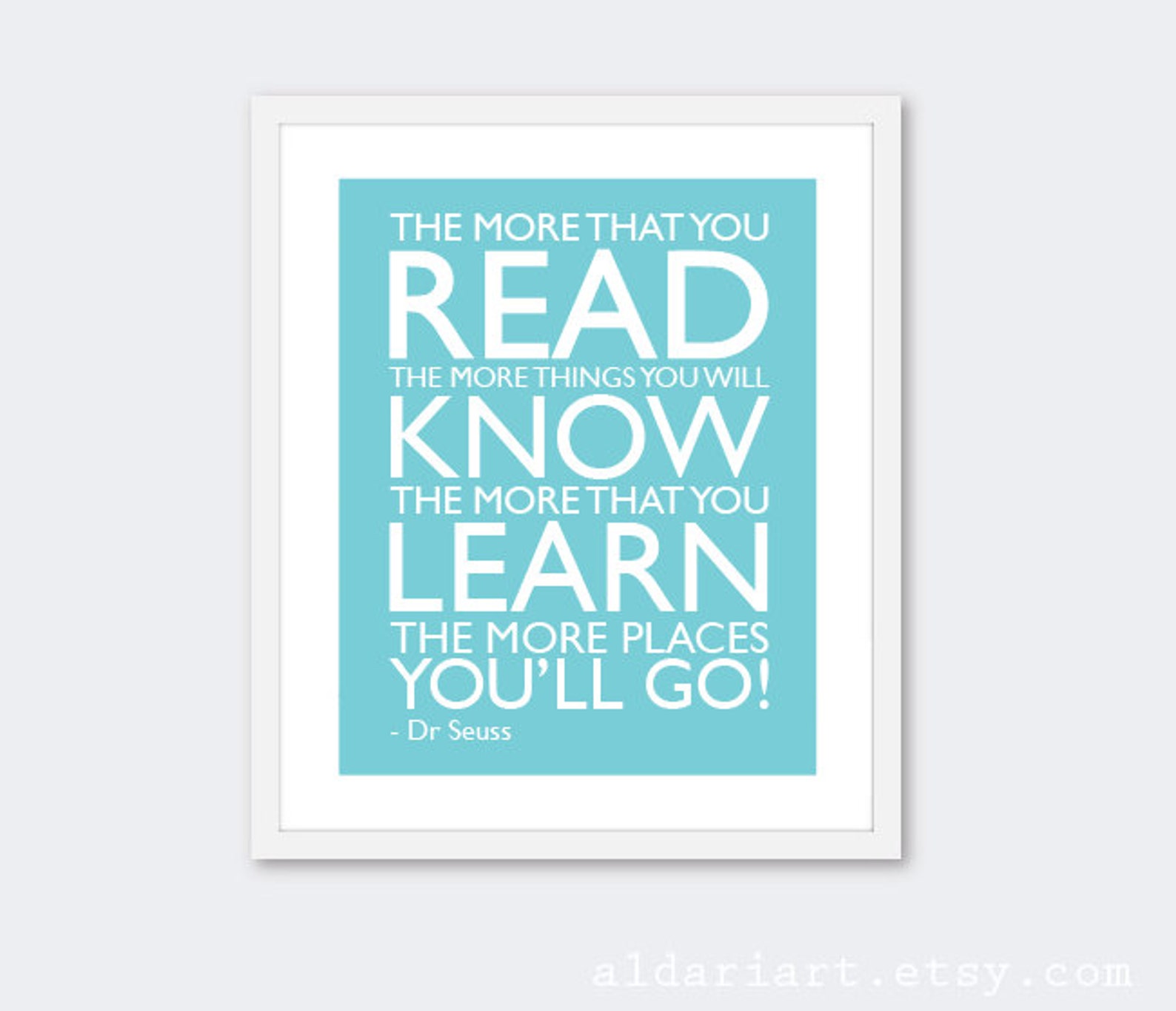 Read Learn Know Print - Nursery Art Print - Typography Poster - Quote ...