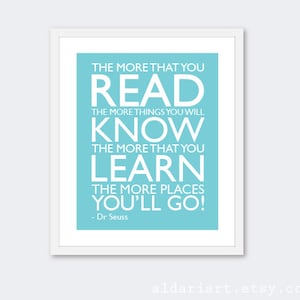 Read Learn Know Print - Nursery Art Print - Typography Poster - Quote ...