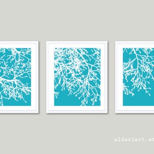 Modern Tree Branches Art Prints Set of 3 Modern Nature Wall Art ...