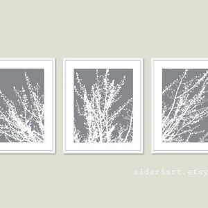 Modern Spring Tree Branches Prints - Set of 3 - Woodland Home Decor ...