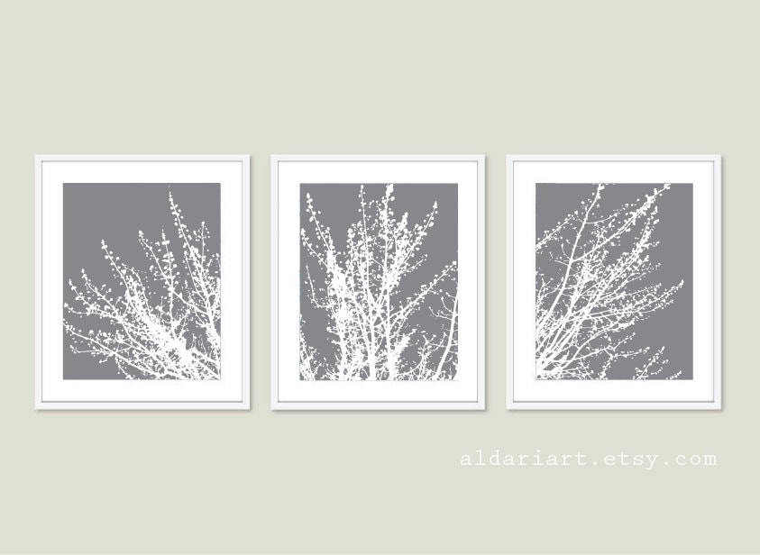 Modern Spring Tree Branches Digital Print Set Woodland Home | Etsy