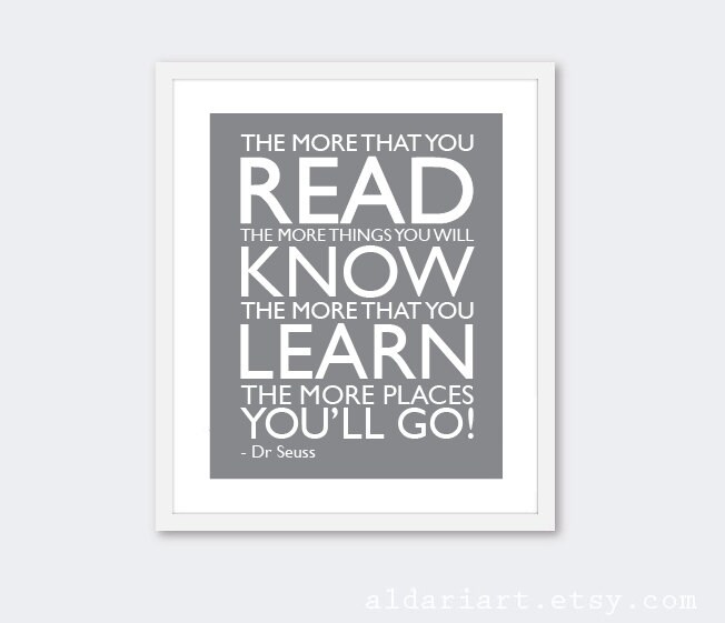 Read Learn Know Print - Nursery Art Print - Typography Poster - Quote ...
