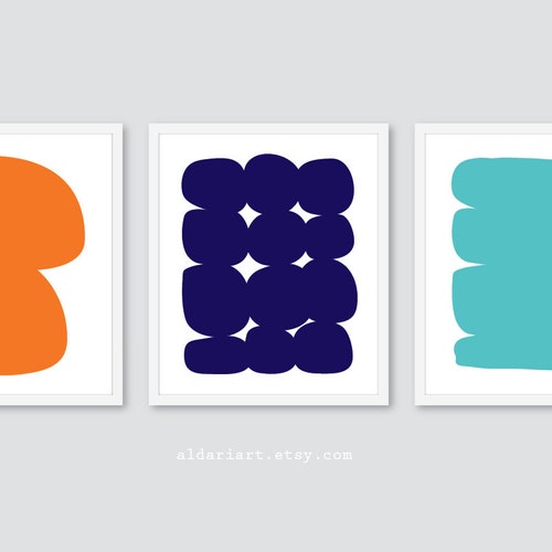 Abstract Art Prints Abstract Shapes Wall Art Set of 3 - Etsy