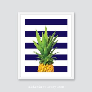 Pineapple Art Print, Tropical Fruit Wall Decor, Pineapple Kitchen Wall ...