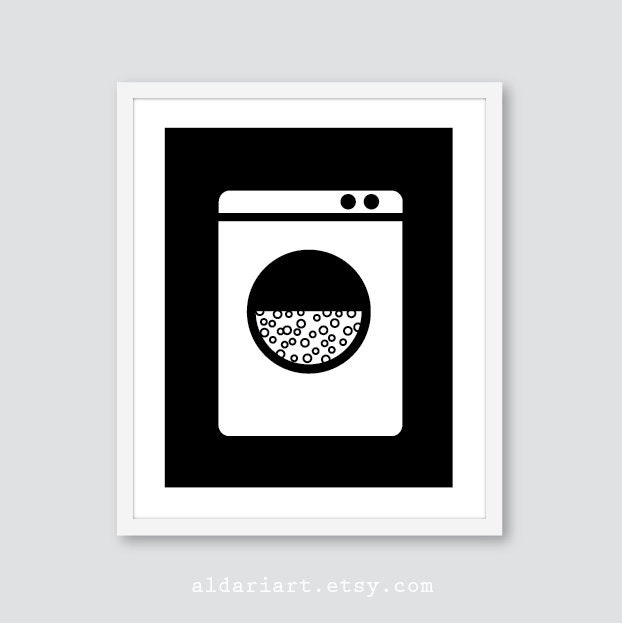 Laundry Room Wall Art Washing Machine Art Print Laundry | Etsy