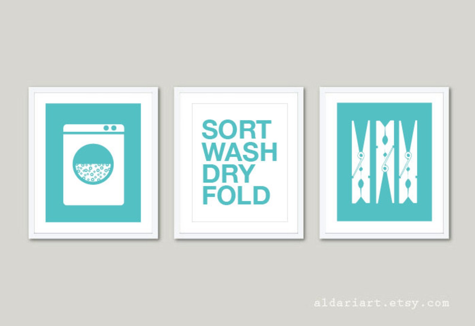 Laundry Art Prints - Set of 3 Prints - Laundry Room Wall Art - Laundry ...