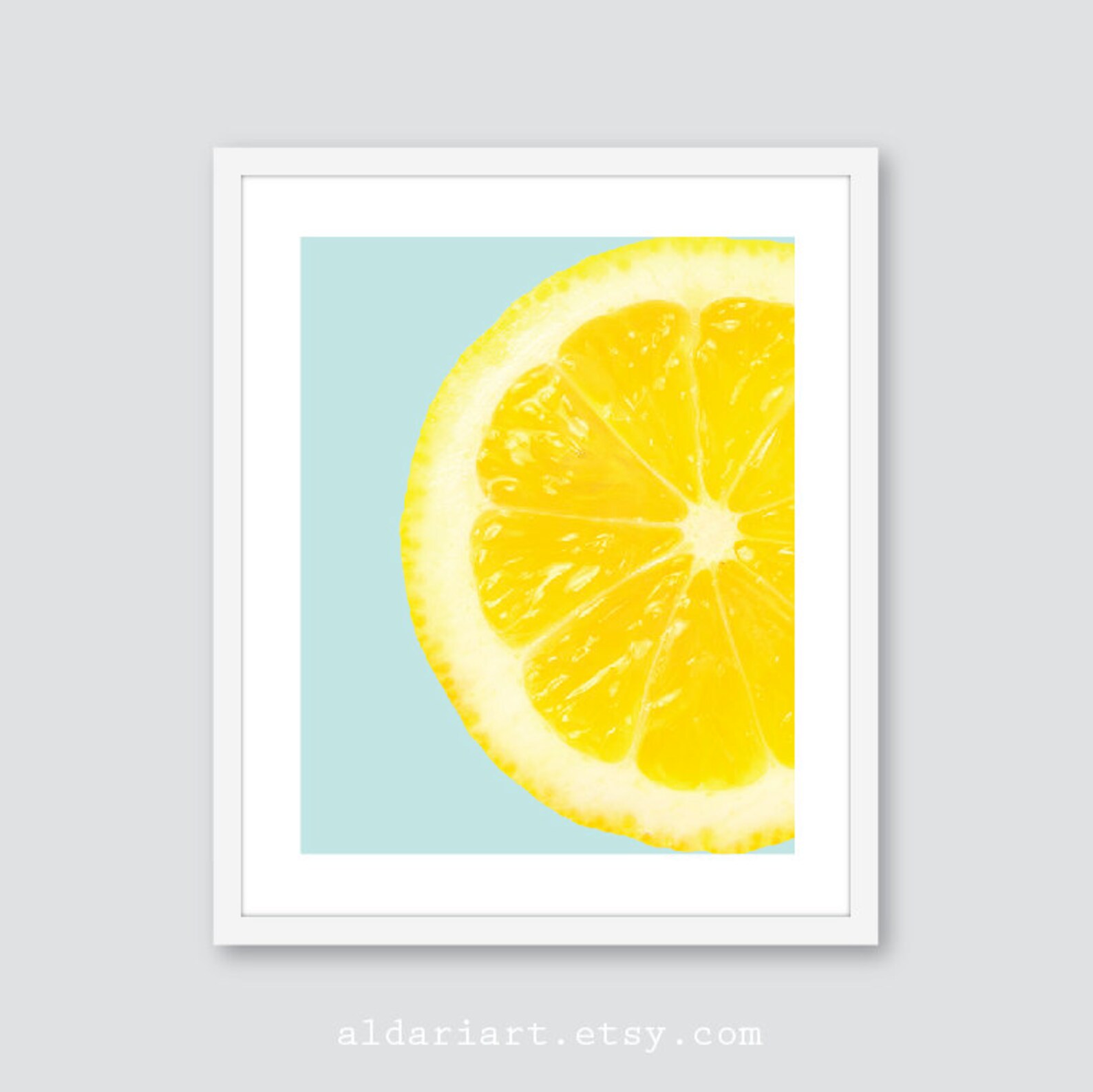 Lemon Print, Fruit Wall Decor, Kitchen Wall Art, Lemon Slice Print ...