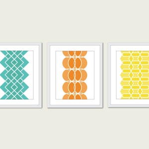 Geometric Prints - Mid Century Modern Wall Art - Set of 3 - Modern Home ...