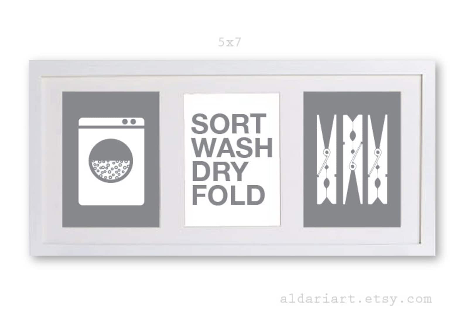 Laundry Art Prints - Set of 3 Prints - Laundry Room Wall Art - Laundry ...