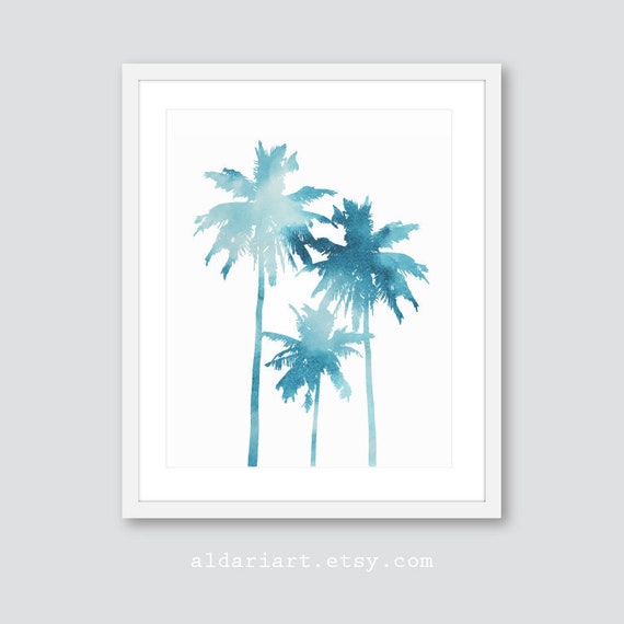 Palm Trees Art Print Palm Tree Wall Art Beach Decor Coastal | Etsy ...