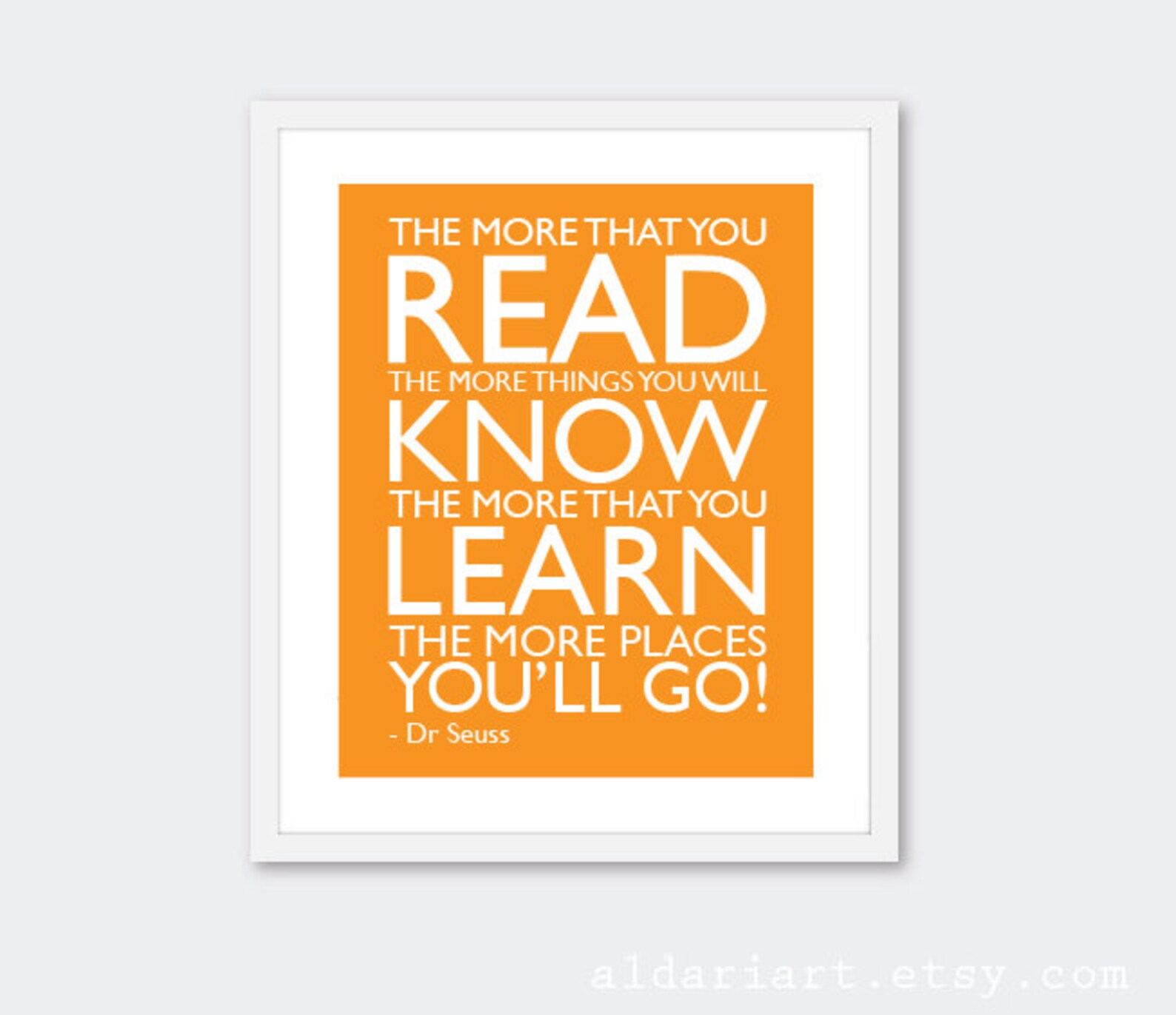 Read Learn Know Print - Nursery Art Print - Typography Poster - Quote ...