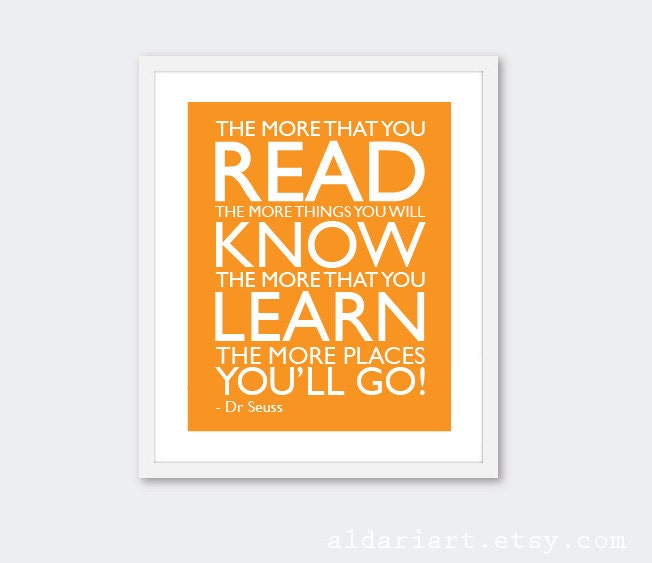 Read Learn Know Print - Nursery Art Print - Typography Poster - Quote ...