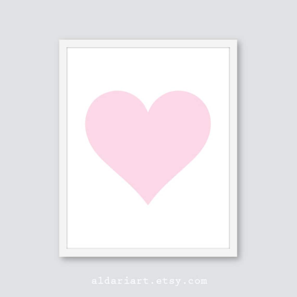 Heart Art Print, Heart Wall Art, Modern Heart Print, Heart Nursery Wall ...