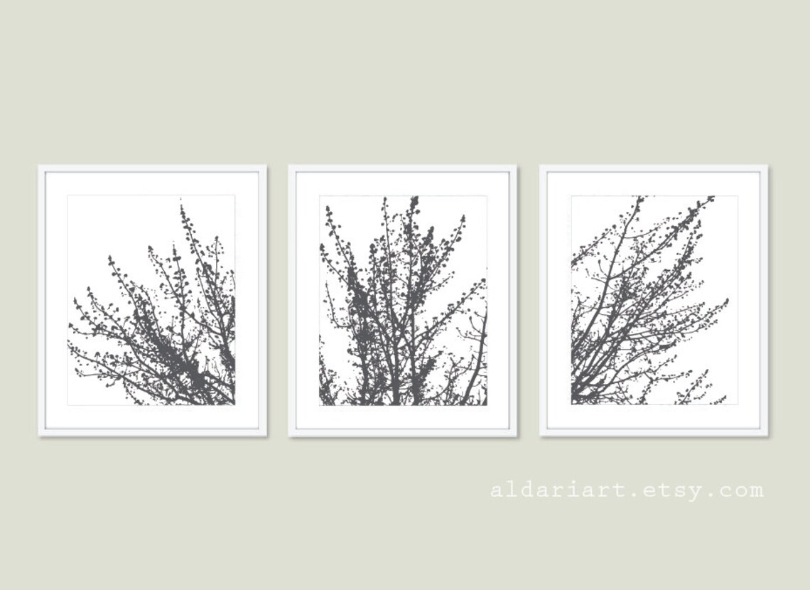 Modern Spring Tree Branches Art Prints Set of Tree - Etsy