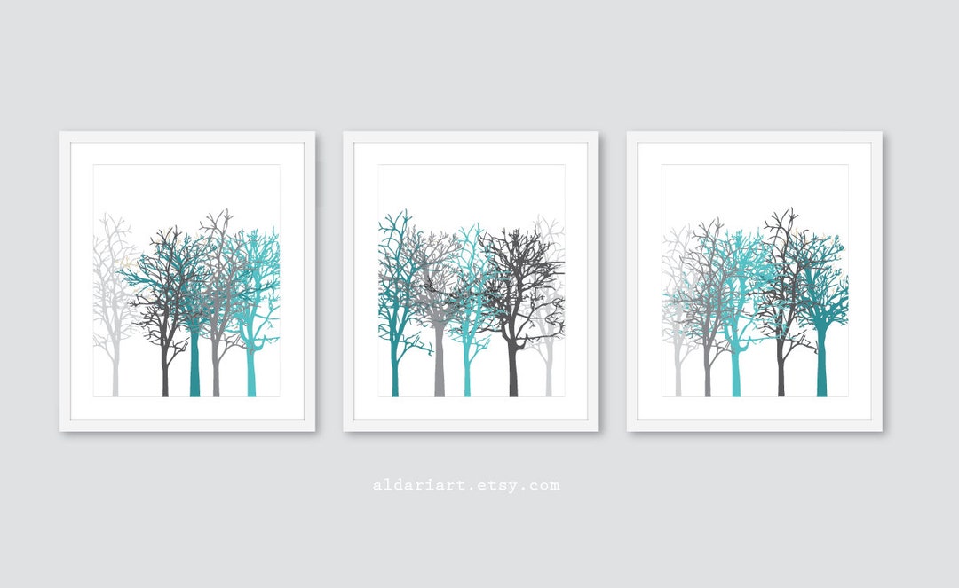 Contemporary Tree Branches Art Prints Tree Wall Art Set of - Etsy