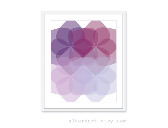 Geometric Flower Print Geometric Art Print Geometric | Etsy