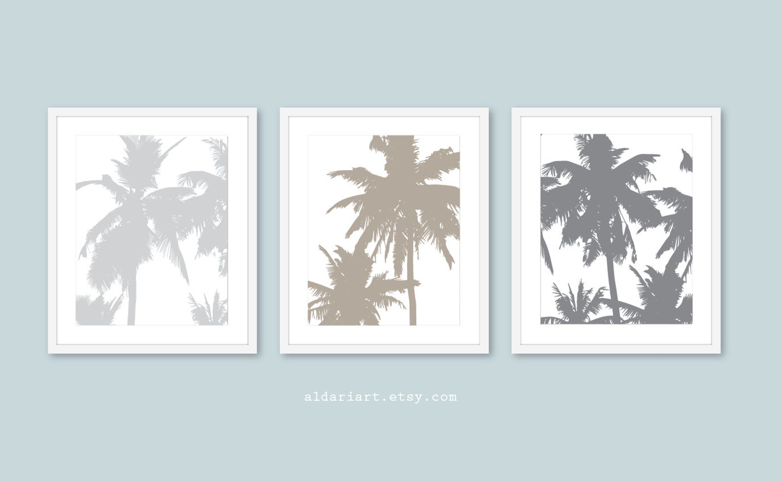 Palm Tree Wall Art Modern Palm Tree Print Set of 3 Prints | Etsy