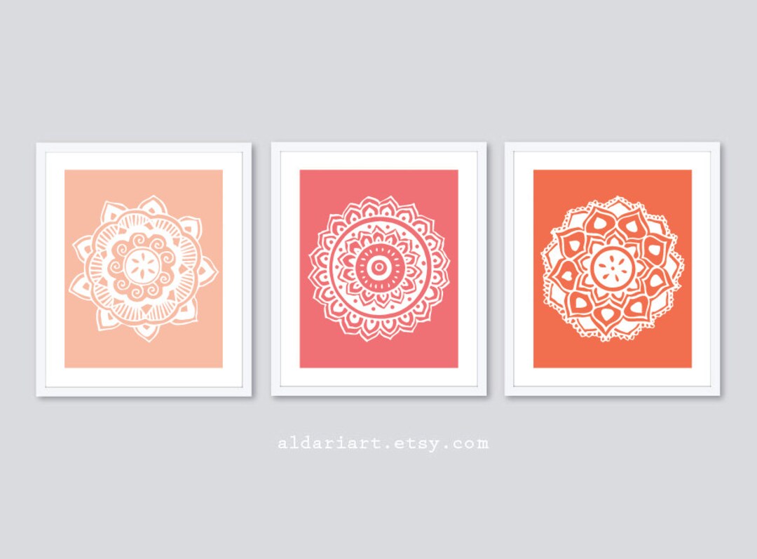 Medallions Art Prints - Set of 3 - Modern Mandala Art - Modern Home ...