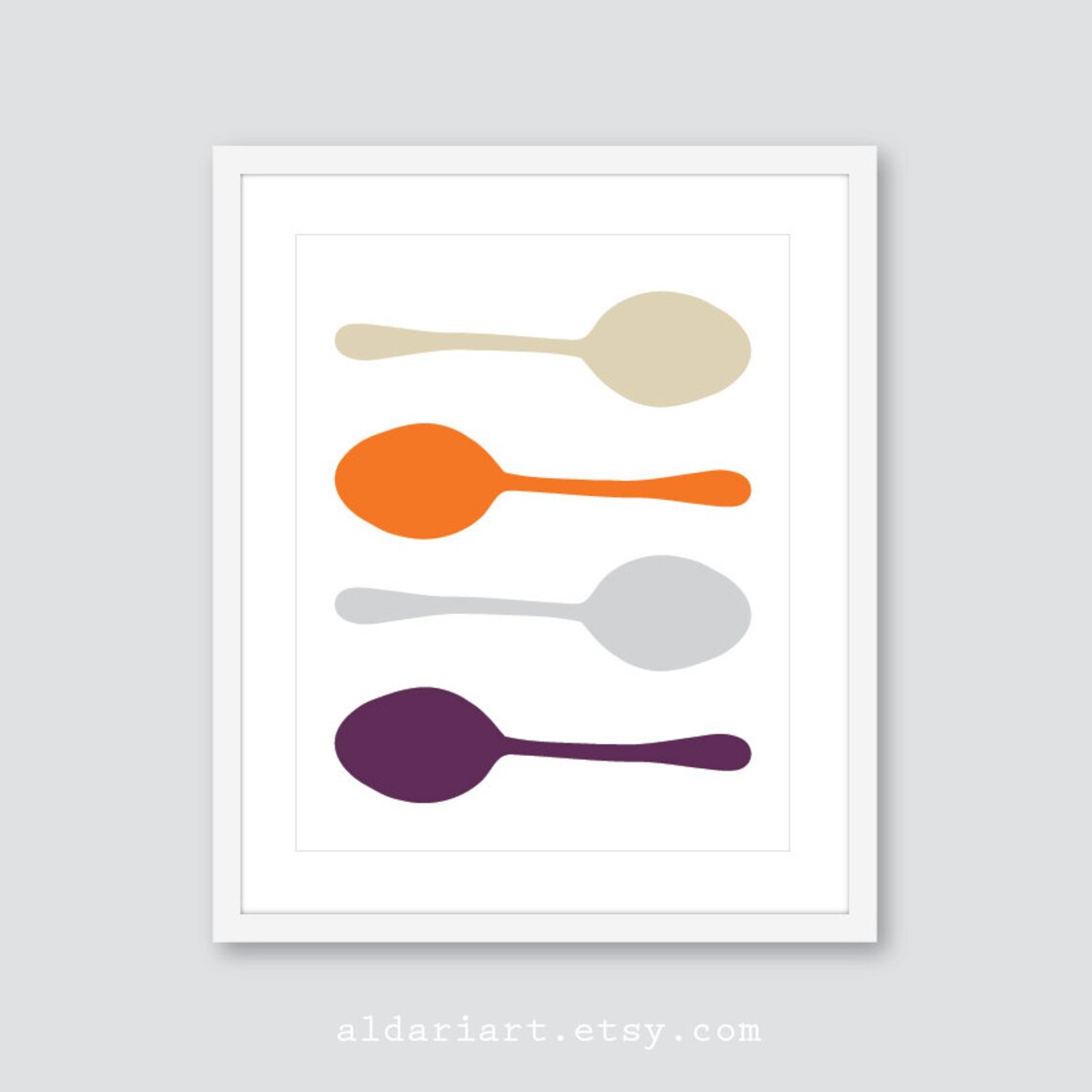 Spoons Print Kitchen Wall Art Print Spoons Poster Spoon - Etsy