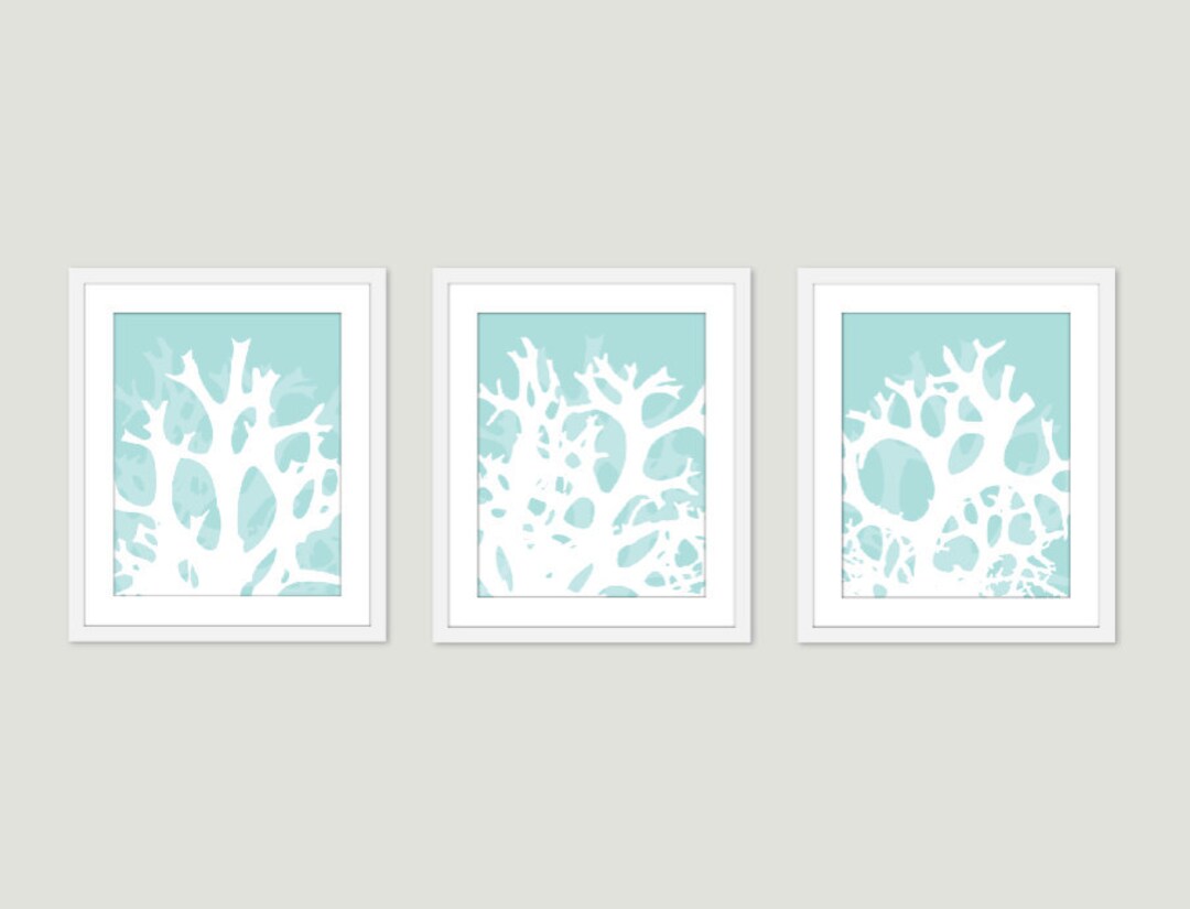 Coral Art Prints - Coral Wall Art - Nautical Wall Art - Coastal Wall ...