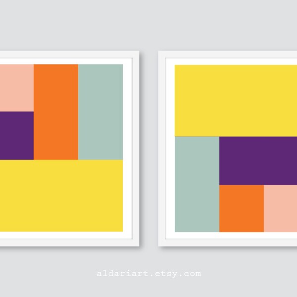 Colorblock Art - Etsy
