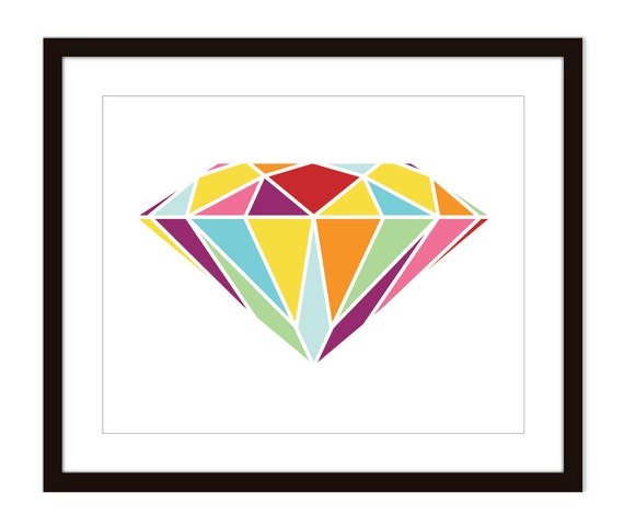 Diamond Art Print Wall Art Modern Modern Home Decor | Etsy