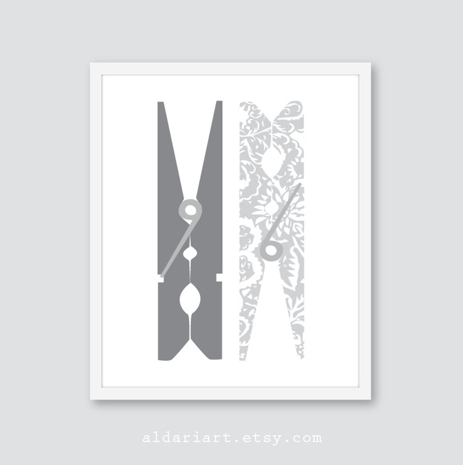 Clothespins Art Print Simple Modern Home Decor Laundry - Etsy