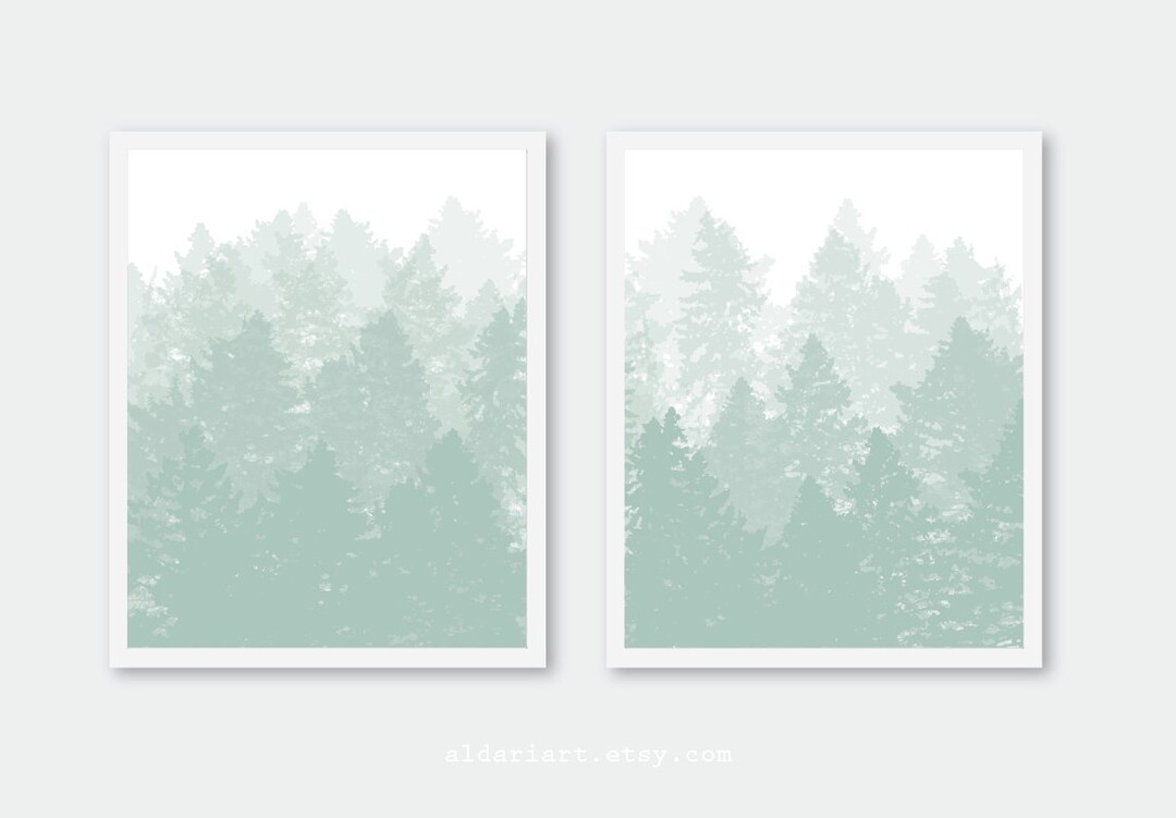 Trees Prints, Tree Wall Art, Contemporary Nature Wall Decor, Woodland ...