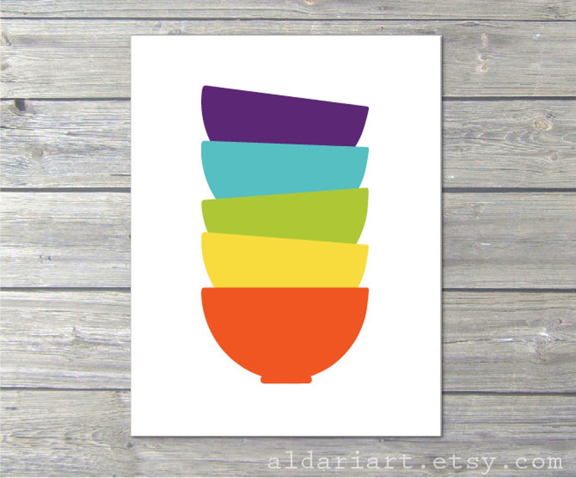 Bowls Print Bowl Wall Art Soup Bowl Art Print Modern Decor - Etsy