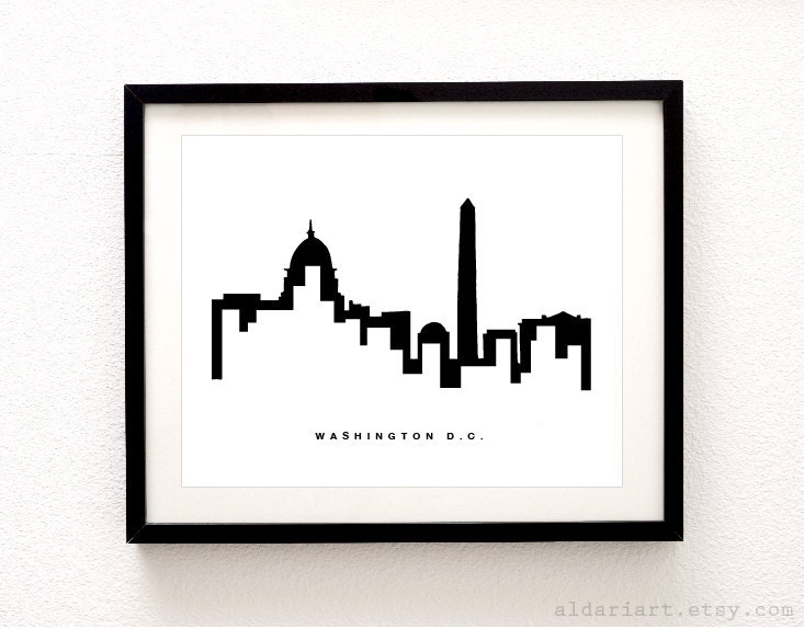 Washington DC Cityscape Print - Washington DC Wall Art - Washington DC ...