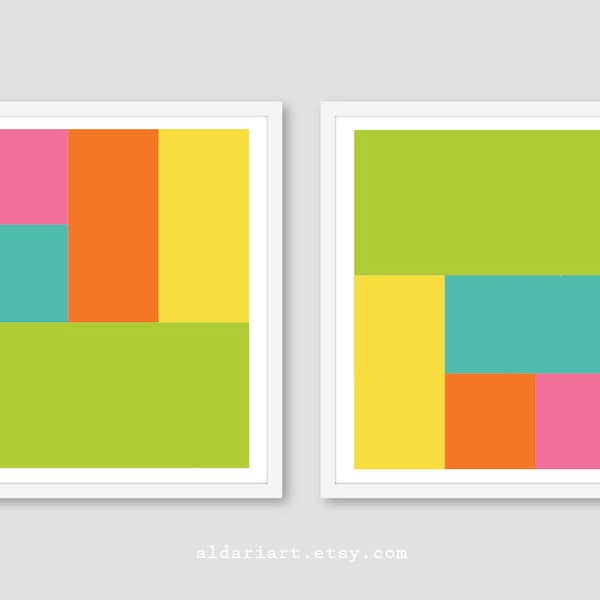Colorblock Art - Etsy