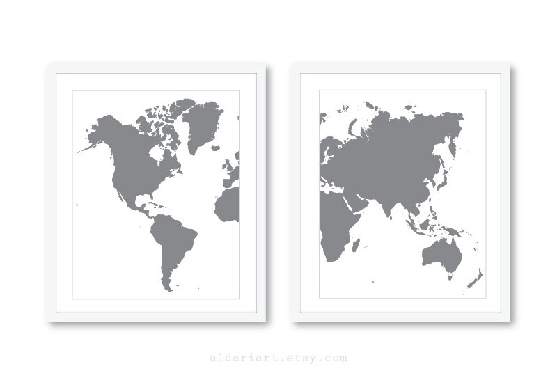 World Map Prints Map Wall Art Map Decor Map Print Map - Etsy Canada