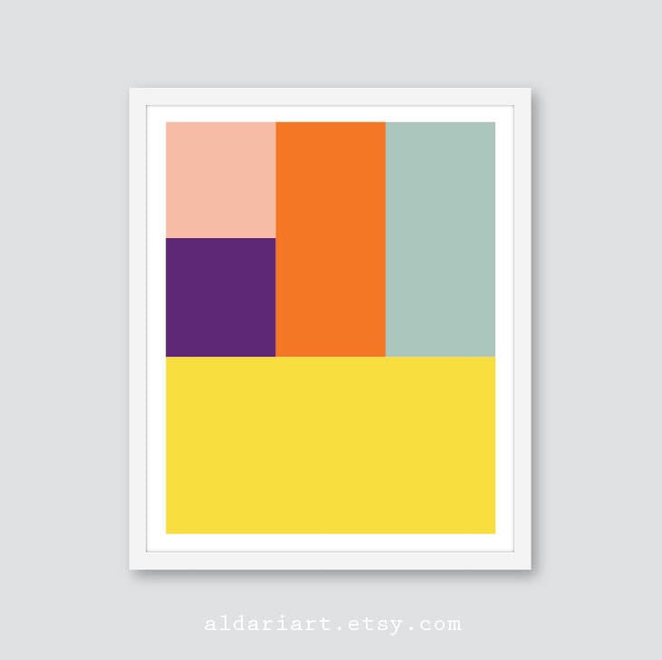 Colorblock Art Prints, Geometric Prints, Color Block Wall Decor ...