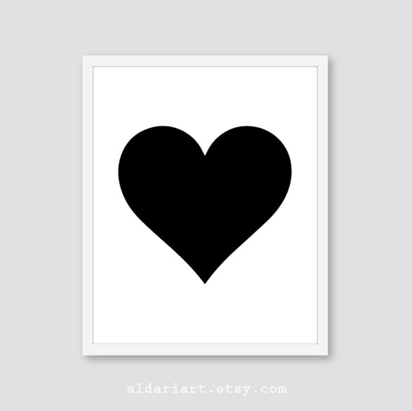 Heart Art Print Heart Wall Art Modern Heart Print Heart | Etsy