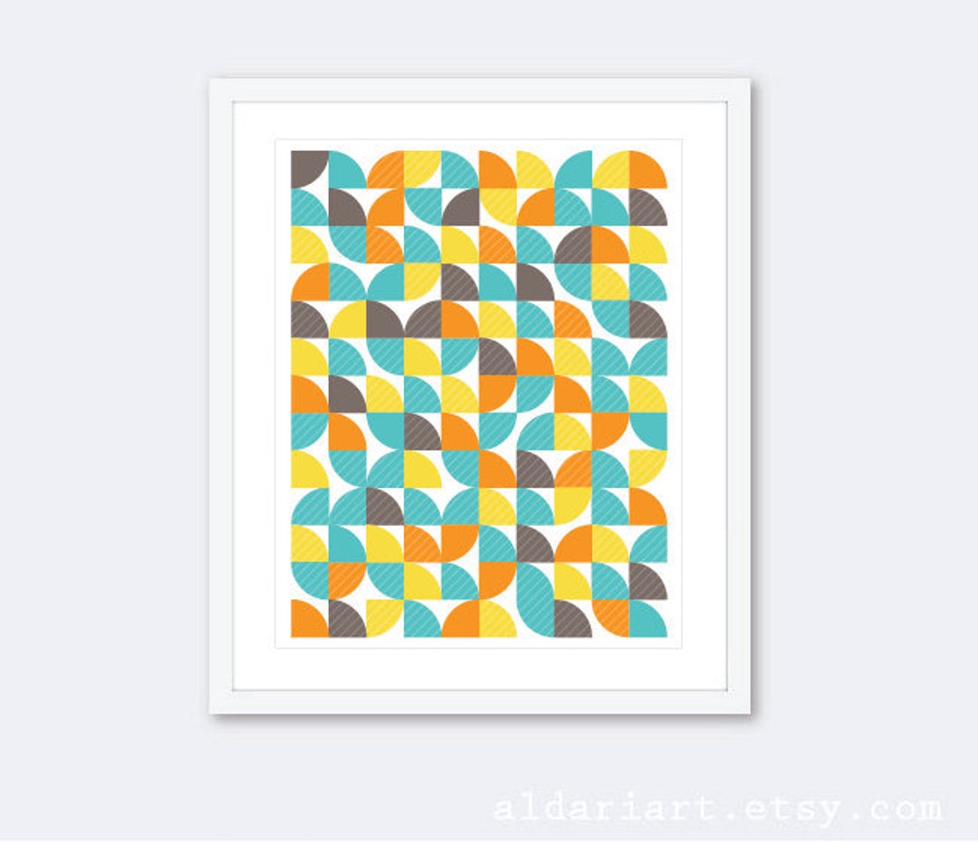 Geometric Print - Mid Century Home Decor - Modern Geometric Poster ...
