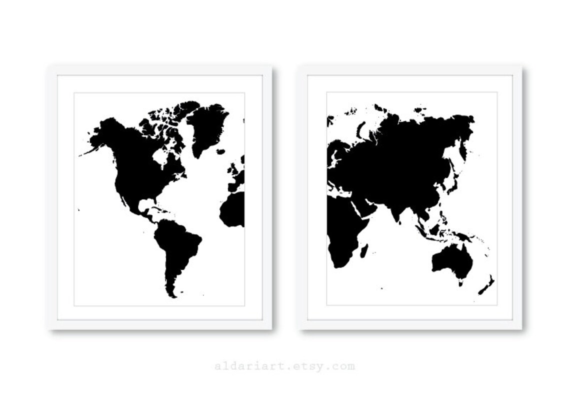 World Map Prints - Map Wall Art - Map Decor - Map Print - Map Art Work ...