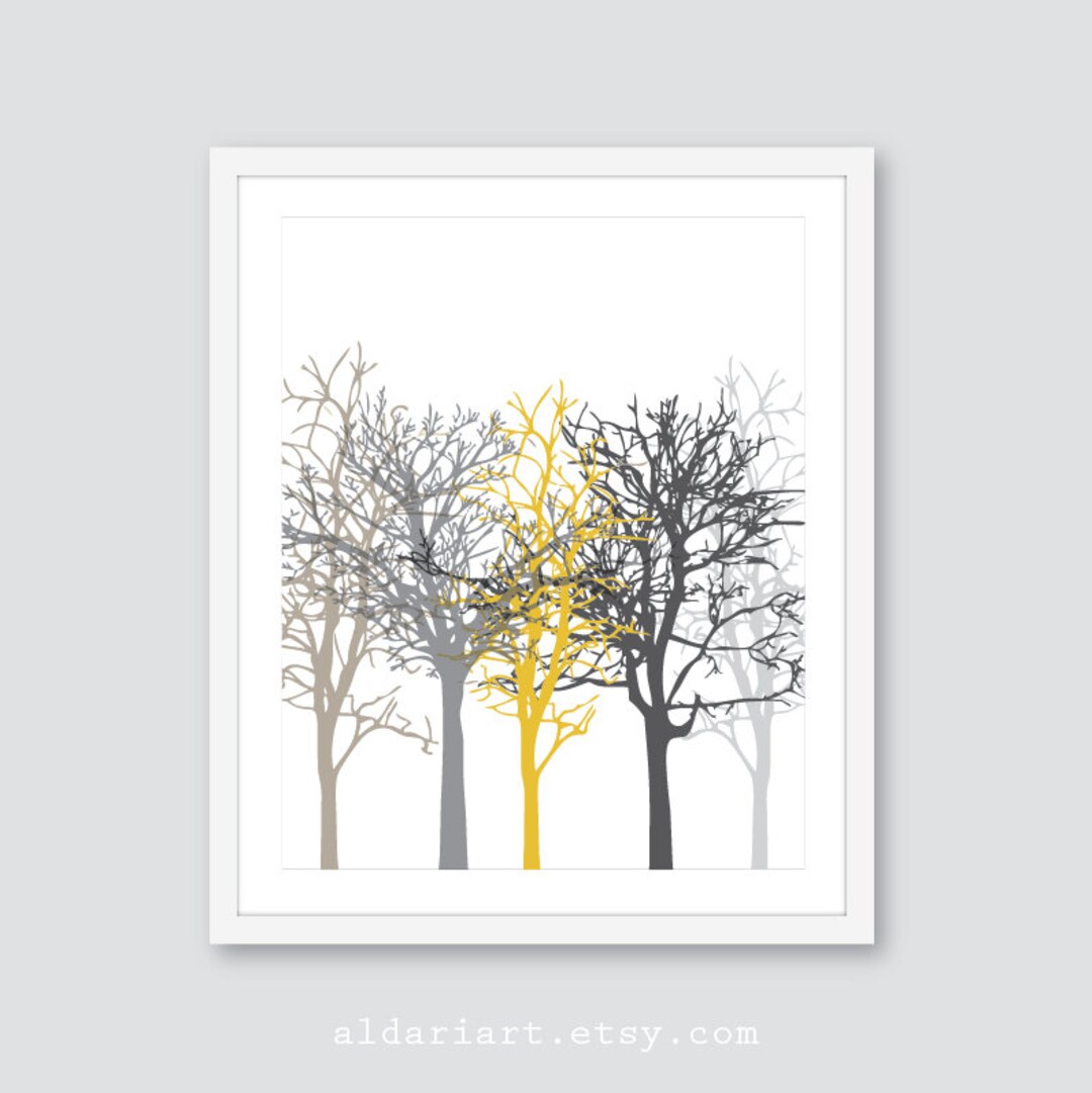 Trees Art Print Tree Wall Art Contemporary Tree Art - Etsy