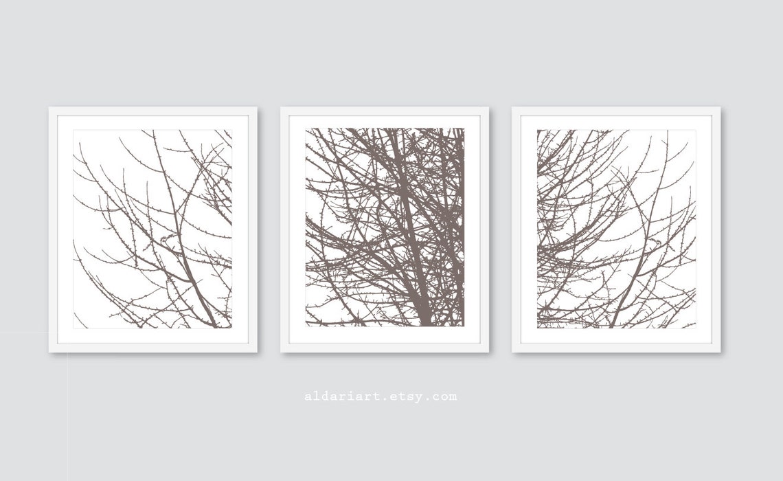 Tree Art Prints Set of 3 Prints Contemporary Tree Branches - Etsy