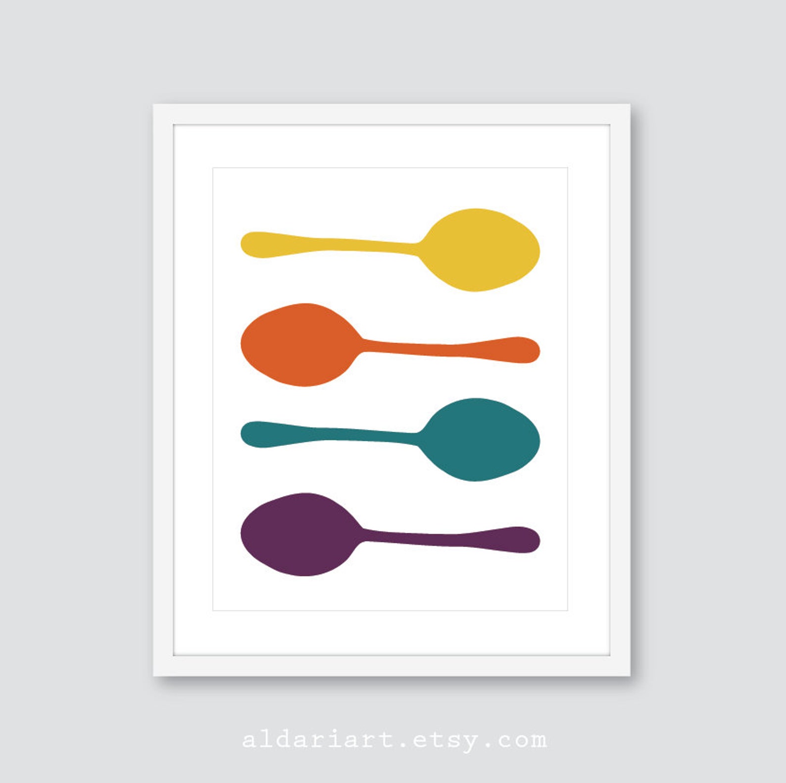 Spoons Print Kitchen Wall Art Print Spoons Poster Spoon - Etsy