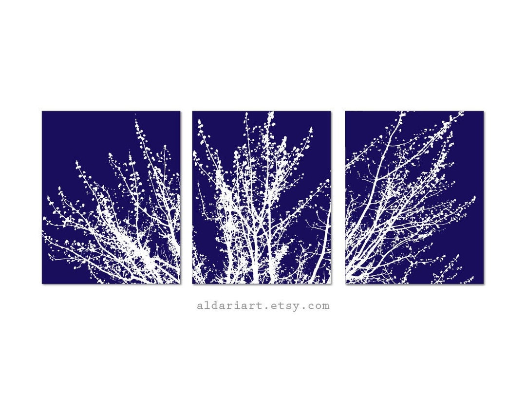 Modern Spring Tree Branches Prints - Set of 3 - Woodland Home Decor ...