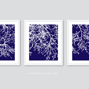Modern Tree Branches Art Prints, Tree Wall Art, Contemporary Tree ...