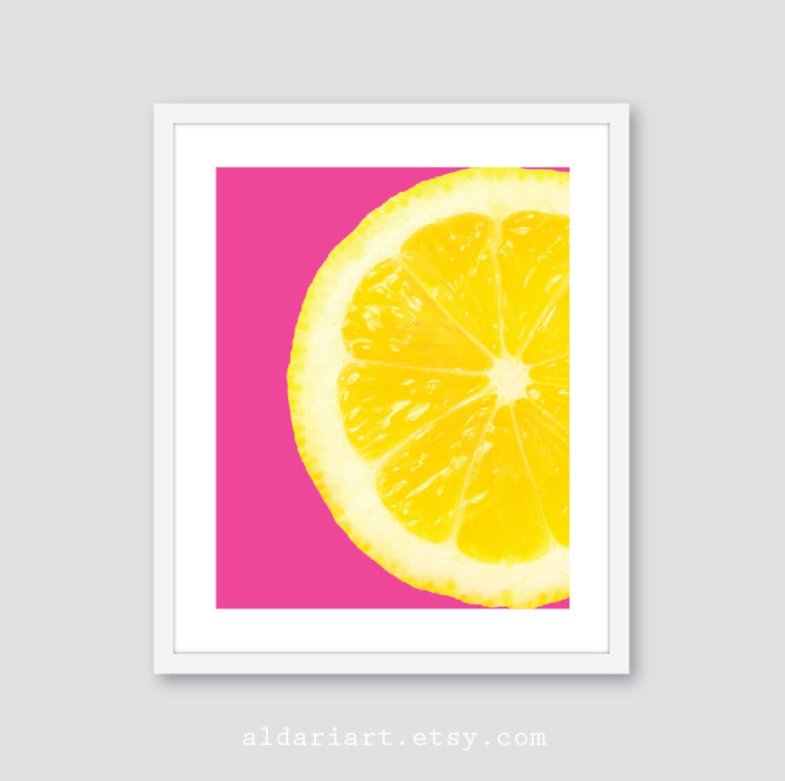 Lemon Print, Fruit Wall Decor, Kitchen Wall Art, Lemon Slice Print ...