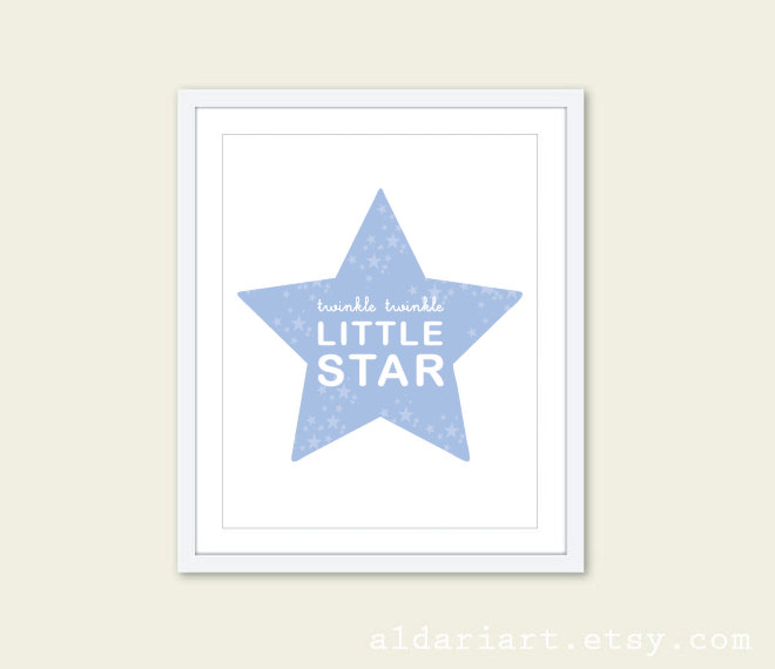 Twinkle Twinkle Little Star - Nursery Typography Digital Print- Blue ...
