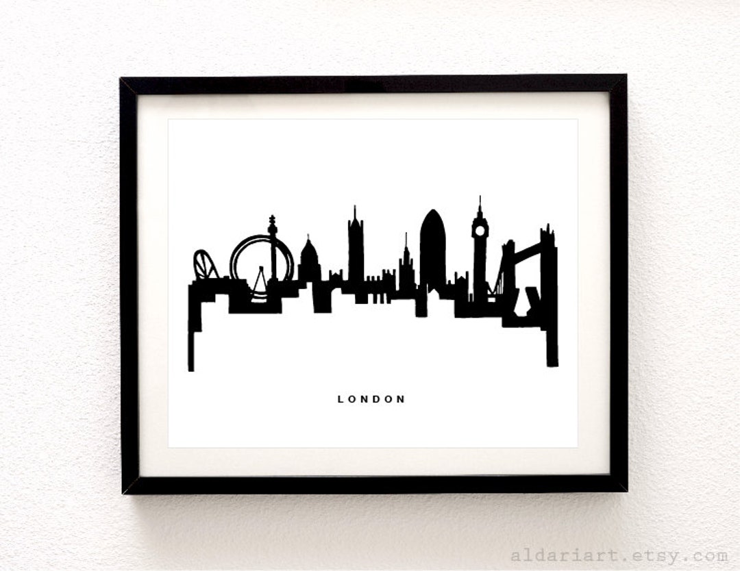 London Skyline Print - London Cityscape Print - London Wall Art ...