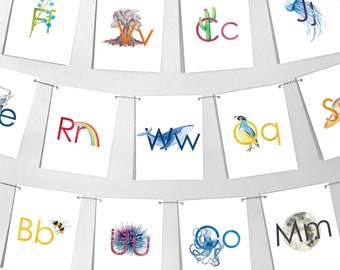 Nature Alphabet Poster / Science ABC Art Digital Printable With ...