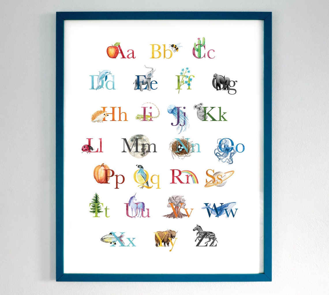 Nature Alphabet Poster / Science ABC Art Digital Printable | Etsy
