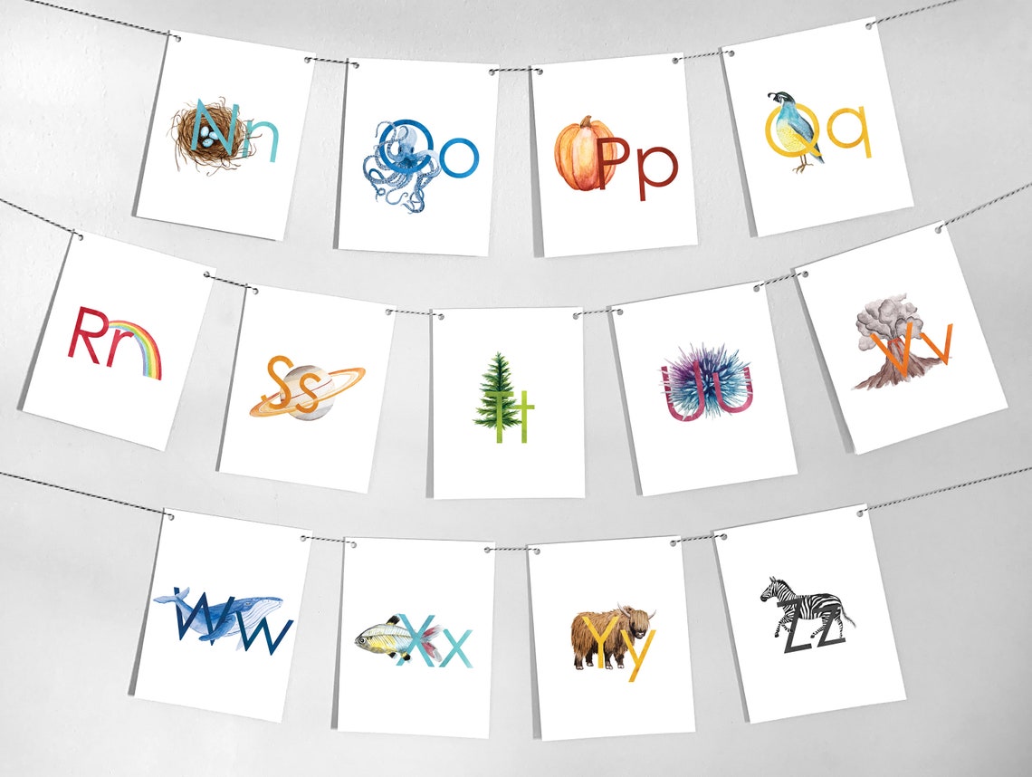 Nature / Science Alphabet Banner ABC Digital Printables With - Etsy