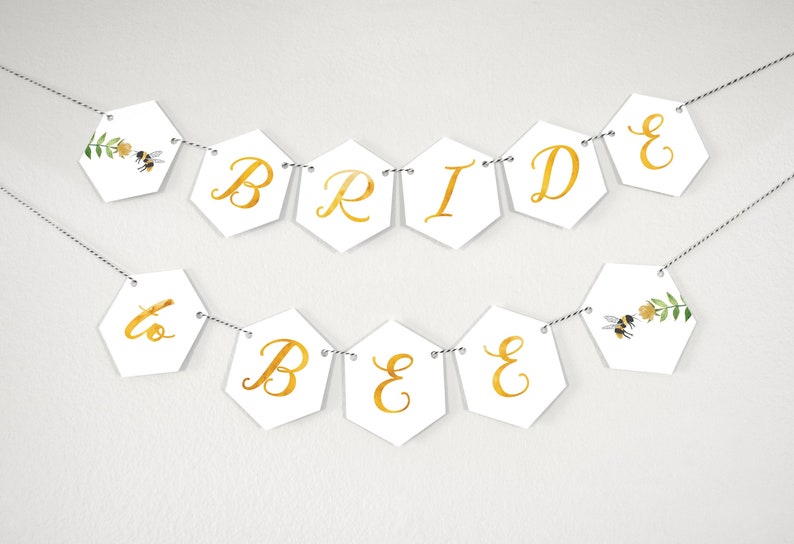 Bride to Bee Bridal Shower Printed Ready to Use Banner - Etsy
