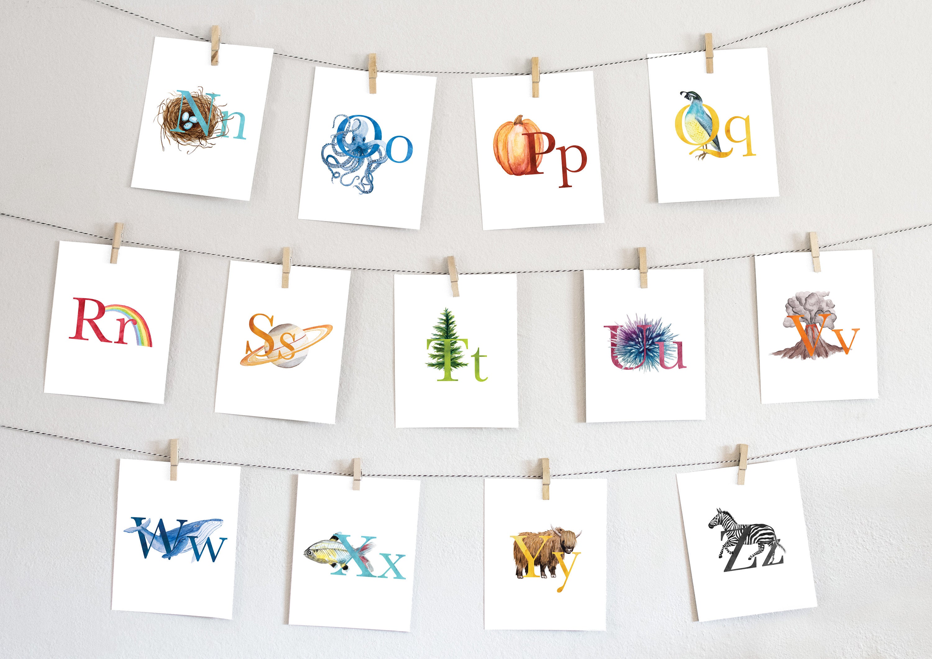 Nature Alphabet Flash Cards / Science ABC Flashcard Set - Etsy